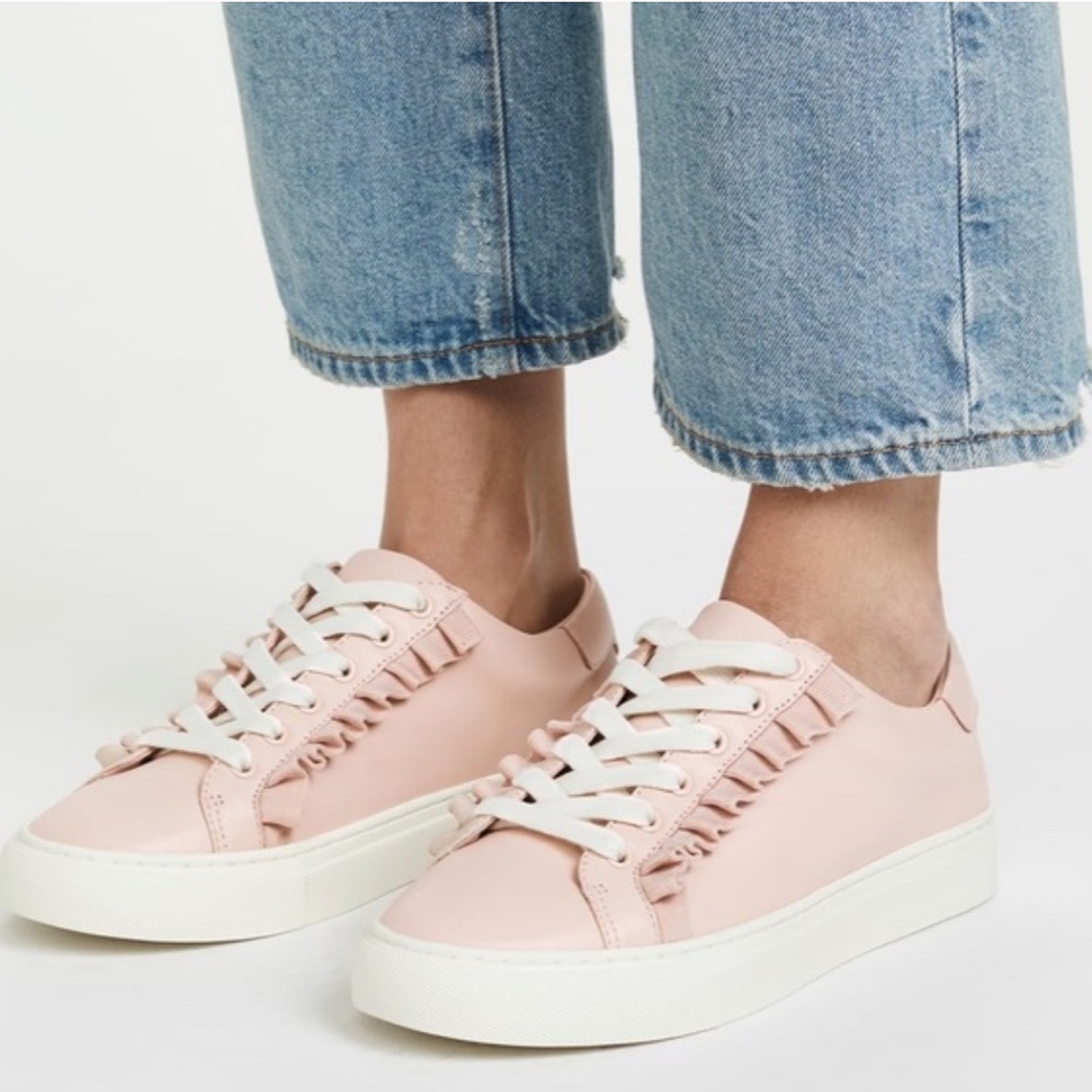 Tory Burch Sport Pink Ruffle Leather Sneakers Brand N… - Gem